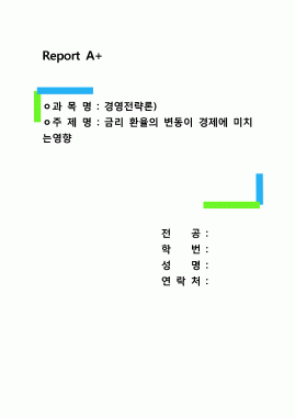 경영전략론)금리 환율의 변동이 경제에 미치는영향-1페이지