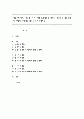 정신역동이론 행동주의이론 인본주의이론을 간략히 설명하고 사회복지와 어떠한 연관성을 가지는지 약술하시오-1페이지