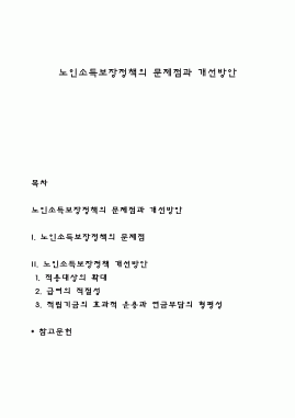 노인소득보장정책의 문제점과 개선방안-1페이지