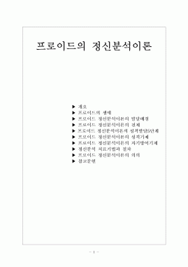 [교육심리학] 프로이드의 정신분석이론-1페이지