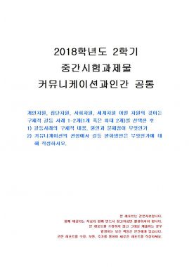 2018년 2학기 커뮤니케이션과인간 중간시험과제물 공통(갈등사례의 구체적 내용, 원인)-1페이지