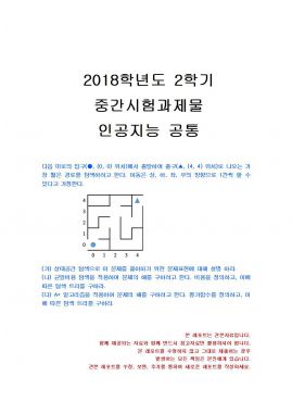 2018년 2학기 인공지능 중간시험과제물 공통(상태공간 탐색, 균일비용 탐색 등)-1페이지