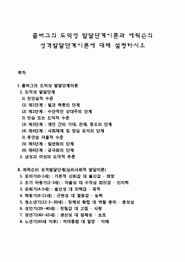 콜버그의 도덕성 발달단계이론과 에릭슨의 성격발달단계이론에 대해 설명하시오-1페이지