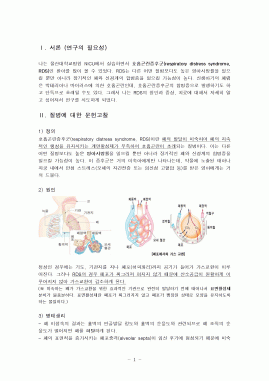 신생아 중환자실 (NICU) 사례보고서 호흡곤란증후군(RDS)문헌고찰간호과정-1페이지