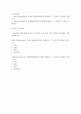 교육심리학)1 콜버그(Kohlberg)의 도덕성 발달단계이론을 설명하고 그 교육적 시사점을 논하시오2 에릭슨(Erikson)의 성격발달단계이론에 대해 설명하고 그 교육적 시사점을 논하시오-1페이지