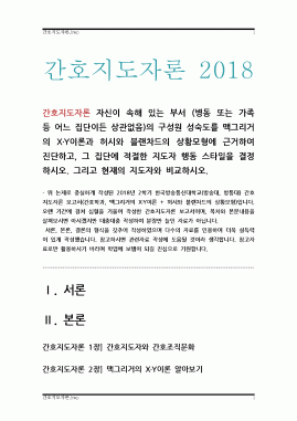 간호지도자론-맥그리거의 XY이론과 허시와 블랜차드의 상황모형]자신이 속해 있는 부서의 구성원 성숙도 맥그리거의 XY이론과 허시와 블랜차드의 상황모형에 근거하여 진단- 간호지도자론 방송대 간호지도자론-1페이지