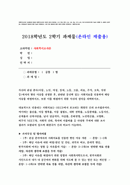 사회복지조사론 공통- 자신의 관심 분야(아동 노인 여성 장애 노동 고용 의료 주거 교육 인권 등)에서의 현안 이슈를 선정한 후 - 방송통신대2018 사회복지조사론-1페이지