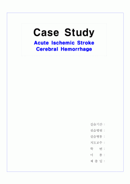 Acute Ischemic Stroke 간호과정 case study-1페이지