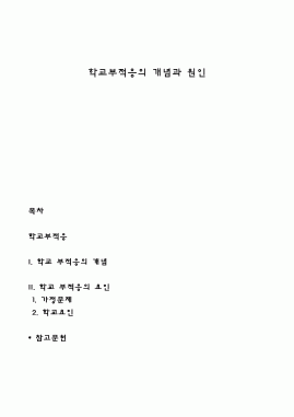 학교부적응의 개념과 원인-1페이지