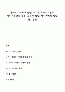 [유아기 사회성 발달] 유아기의 자아개념과 자아존중감의 형성 도덕성 발달 대인관계의 발달 놀이발달-1페이지