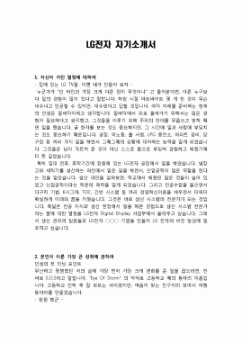 LG전자 자기소개서 (열정, 성취, 실패 경험 등)-1페이지