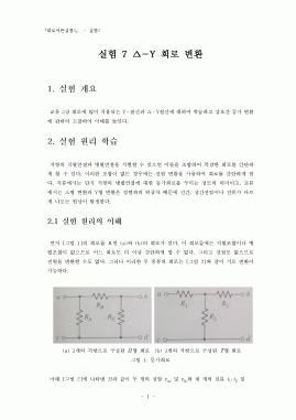 델타-와이회로 변환 예비리포트-1페이지