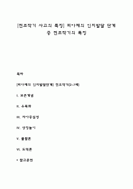 [전조작기 사고의 특징] 피아제의 인지발달 단계 중 전조작기의 특징-1페이지