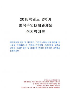 2018년 2학기 정치학개론 출석수업대체과제물-1페이지