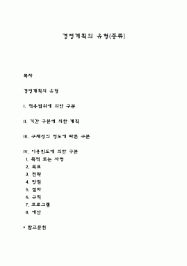 경영계획의 유형(종류)-1페이지