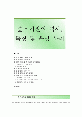 숲유치원의 역사 특징 및 운영 사례-1페이지