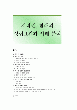 저작권 침해의 성립요건과 사례 분석-1페이지