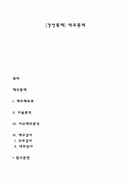 [경영통제] 재무통제-1페이지