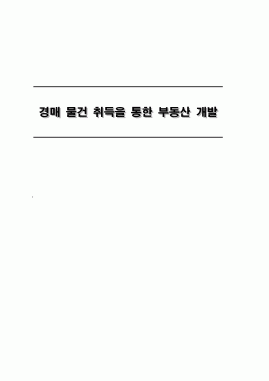 경매 물건 취득을 통한 부동산 개발-1페이지