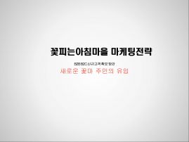 꽃피는아침마을 마케팅전략-1페이지