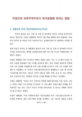 트럼프의 보호무역주의가 한국경제에 미치는 영향-1페이지