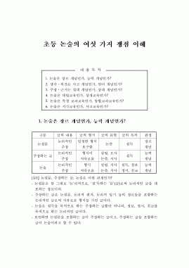 초등 논술의 여섯 가지 쟁점 이해-1페이지