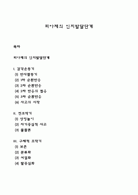 피아제의 인지발달단계 [사범/법학]-1페이지