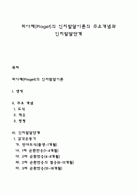 피아제(Piaget)의 인지발달이론의 주요개념과 인지발달단계-1페이지