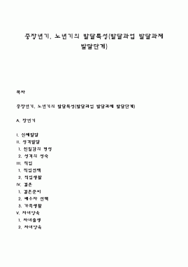 중장년기 노년기의 발달특성(발달과업 발달과제 발달단계)-1페이지