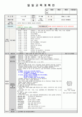 일일계획안 1월 4주 수요일 (만3세) 겨울 - 겨울 프로젝트-1페이지