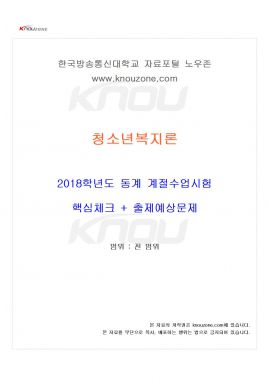 2018년 동계계절시험 청소년복지론 시험범위 핵심체크-1페이지