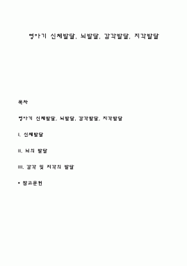 영아기 신체발달, 뇌발달, 감각발달, 지각발달-1페이지