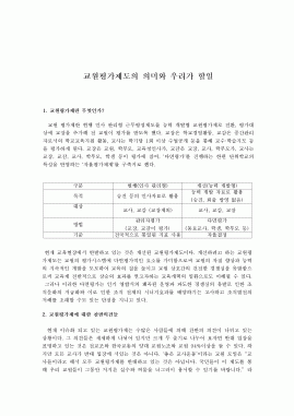 교원평가제도의 의미와 우리가 할일-1페이지