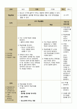 보건교사 교수학습 지도안 (주제음주) (※ 활동지 형성평가 지문 포함)-1페이지