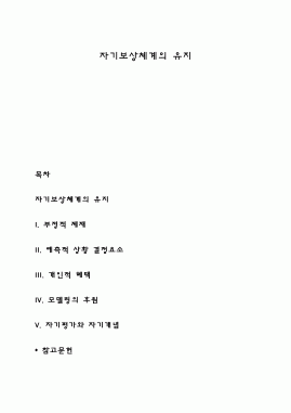 자기보상체계의 유지-1페이지