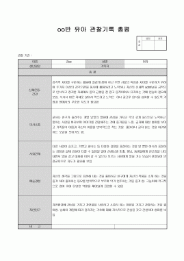 유아 관찰기록 총평-1페이지