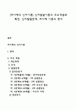 [피아제(Jean Piaget)의 인지이론] 인지발달이론의 주요개념과 특징, 인지발달단계, 피아제 이론의 평가-1페이지