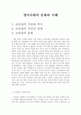 [영미사회의 문화와 이해] 브라질 지리, 역사, 국민, 경제 문화 조사-1페이지