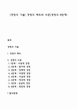 [경청(傾聽)의 기술] 경청의 태도와 수준(경청의 8단계)-1페이지