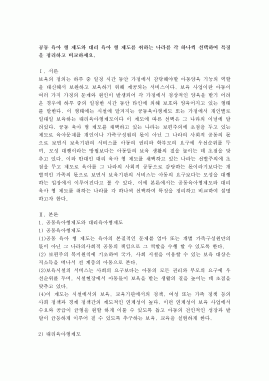 공동 육아 형 제도와 대리 육아 형 제도를 취하는 나라를 각 하나씩 선택하여 특징을 정리하고 비교하세요.-1페이지