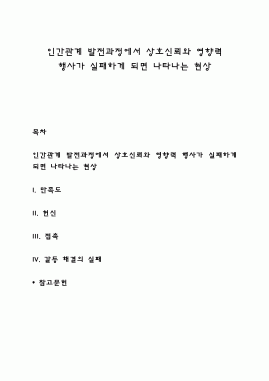 인간관계 발전과정에서 상호신뢰와 영향력 행사가 실패하게 되면 나타나는 현상-1페이지