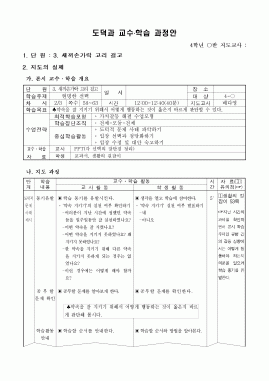 (도덕)과 교수 학습 과정안 - 3 새끼손가락 고리 걸고-1페이지