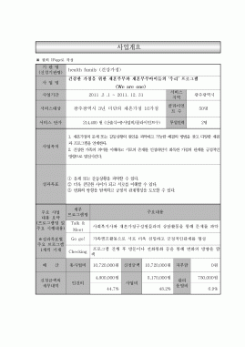 사업계획서 - 건강한 가정을 위한 재혼부부와 재혼부부아이들의 우리 프로그램 - We are one - 위아원-1페이지