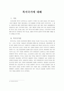 복지국가에 대해  - 정의증세 문제 복지 축소론선별적 복지와 보편적 복지 맞춤형 복지-1페이지