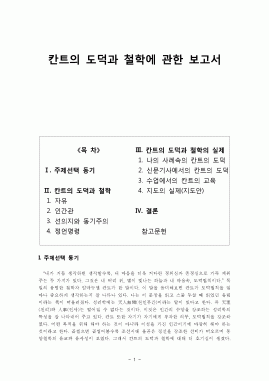 [초등도덕교육론]칸트의 도덕과 철학에 관한 보고서-1페이지