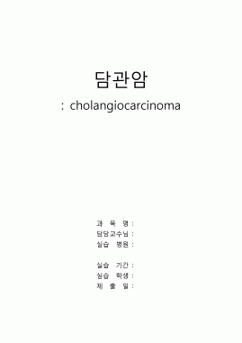 [성인] 담관암 케이스-1페이지