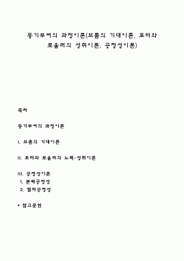 동기부여의 과정이론(브룸의 기대이론 포터와 로울러의 성취이론 공정성이론)-1페이지