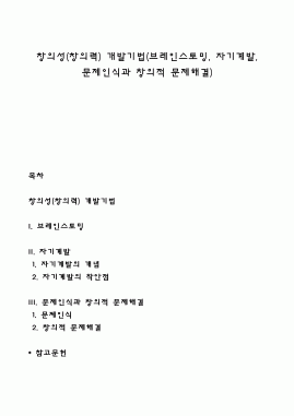 창의성(창의력) 개발기법(브레인스토밍 자기계발 문제인식과 창의적 문제해결)-1페이지