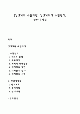 [경영계획 수립과정] 경영계획의 수립절차 장단기계획-1페이지