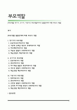 [부모역할] 영아기  유아기  아동기의 부모역할(자녀의 발달단계에 따른 부모의 역할)-1페이지